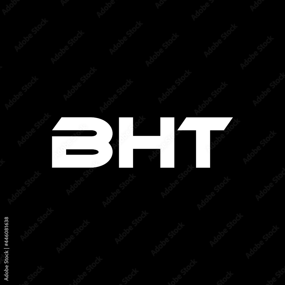 BHT letter logo design with black background in illustrator, vector ...