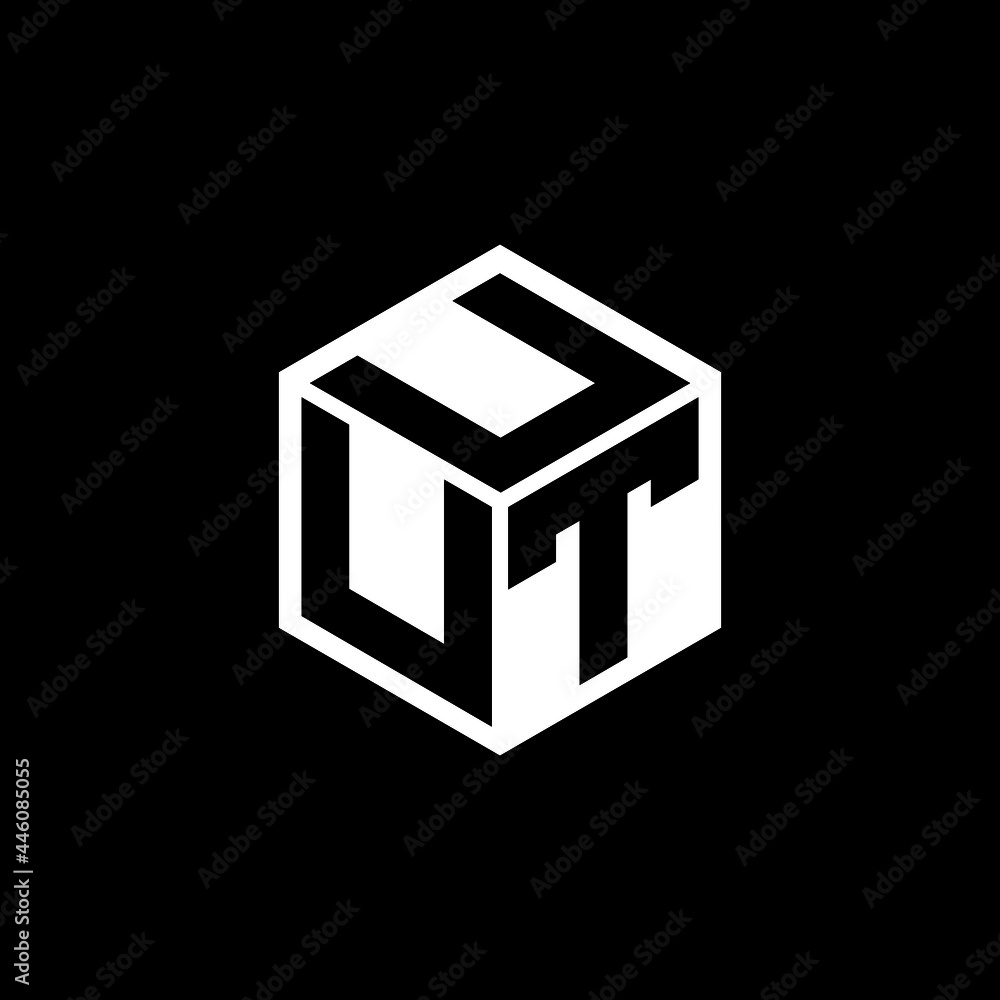 UTU letter logo design with black background in illustrator, vector ...