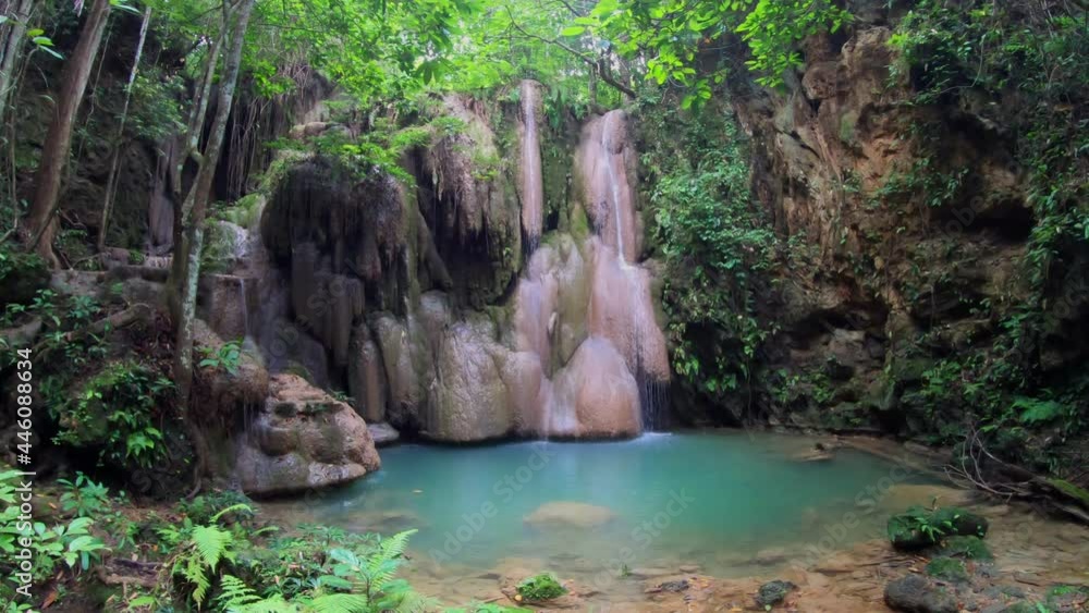 4K Video, Wang Tong Waterfall located in Buatong Waterfall and Chet Si ...