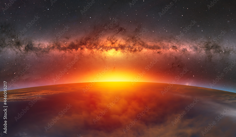 Planet Earth with a spectacular sunset "Elements of this image ...