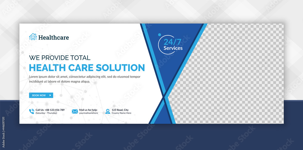 Medical Healthcare Facebook Cover Template, social media and Digital ...