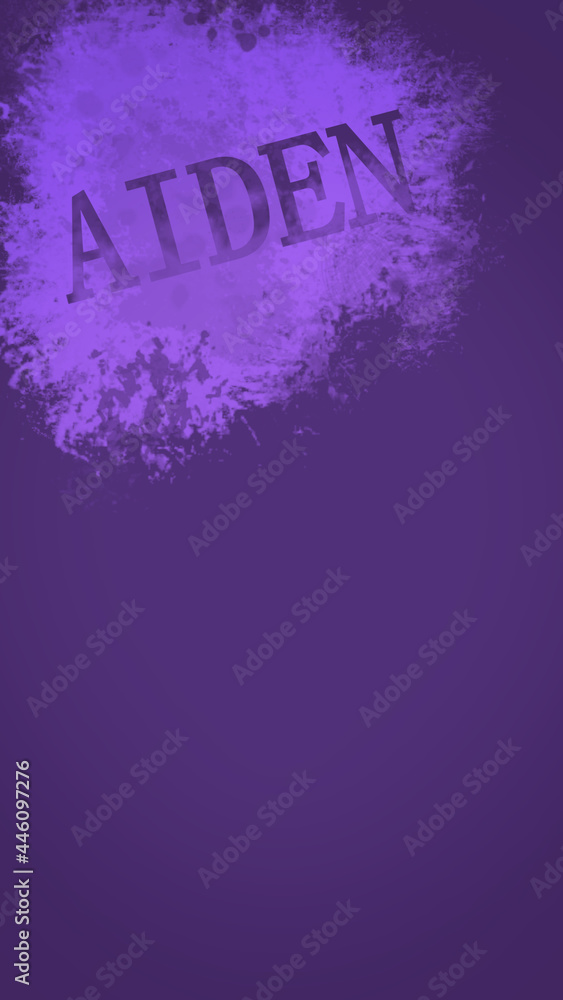Purple Phone Wallpaper with Name Aiden in Stencil Art Stock ...