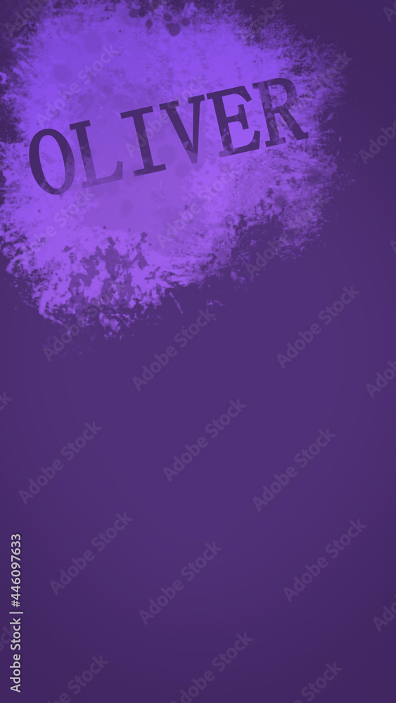 Purple Phone Wallpaper with Name Oliver in Stencil Art Stock ...