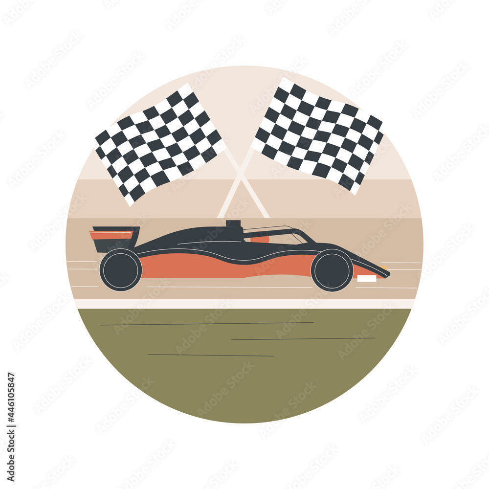 Car race abstract concept vector illustration. Extreme driving ...