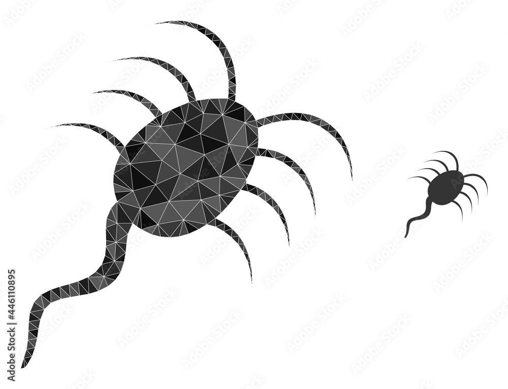 Triangle infection microbe polygonal icon illustration. Infection ...