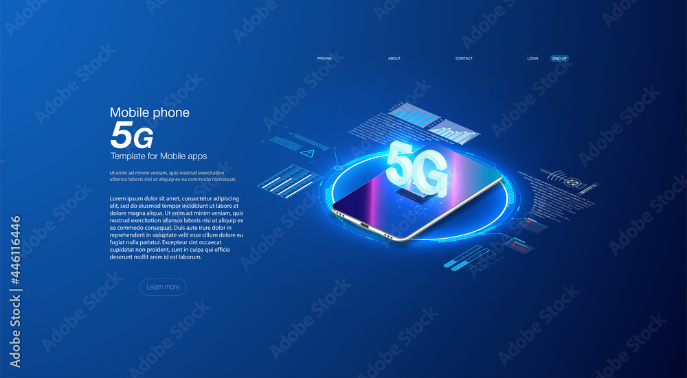 Vetor de 5G network wireless technology illustration. 5G network ...