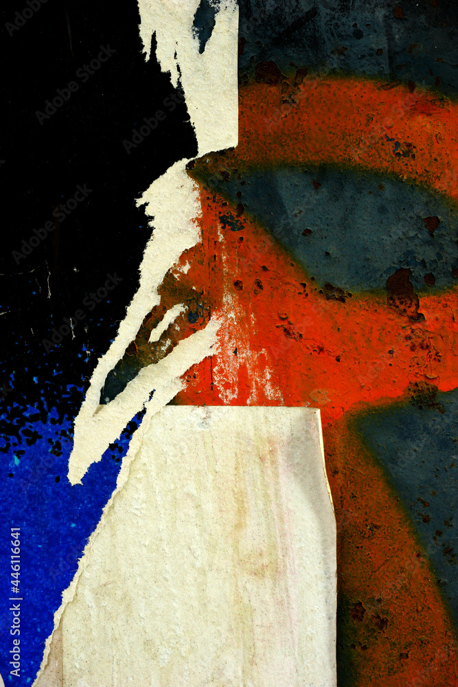 Old ripped torn posters grunge texture background creased crumpled ...