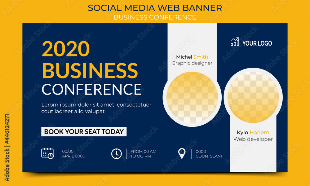 Business webinar Conference Concept Banner Template or social media ...