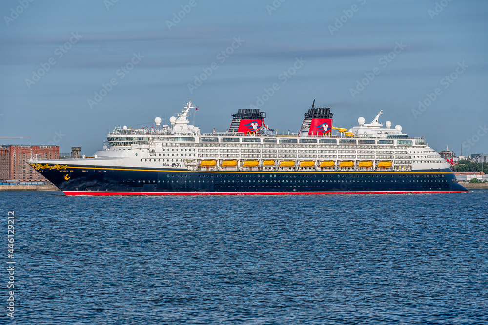View of the Disney Magic cruise ship on a rare visit to the UK Stock ...