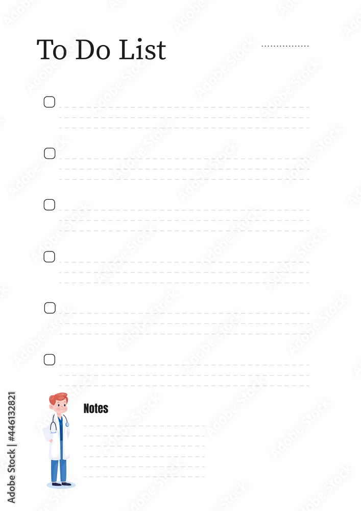 To-Do List Planner Printable Insert for Doctors Stock Illustration ...