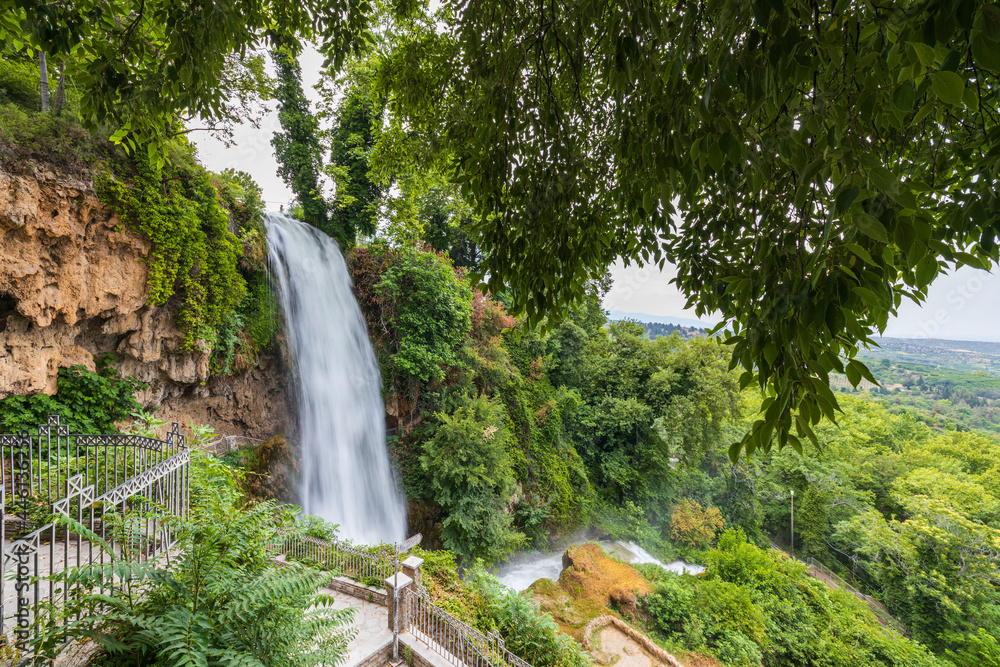 Gorgeous view of famous Edessa waterfalls. Beautiful nature backgrounds ...