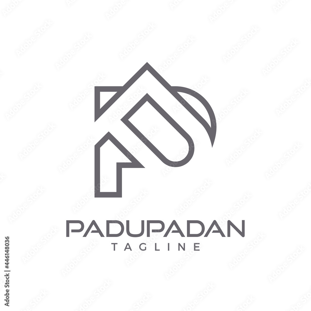 Letter P and P Logo design. Roofing Home Company Template Logo. Vector ...