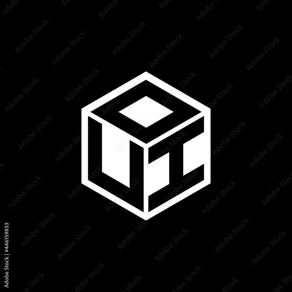 UIO letter logo design with black background in illustrator, vector ...