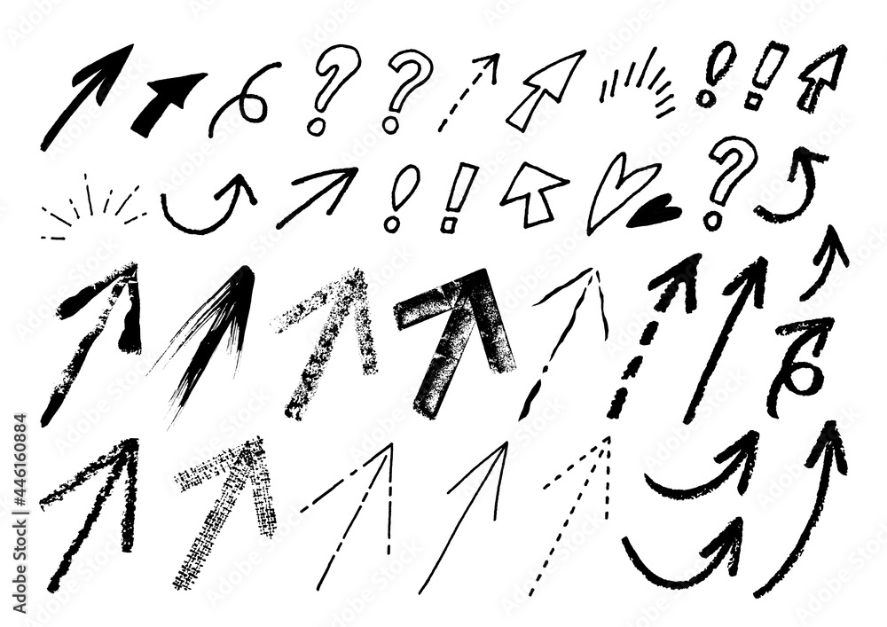 矢印などの記号手描きセット Stock Vector | Adobe Stock