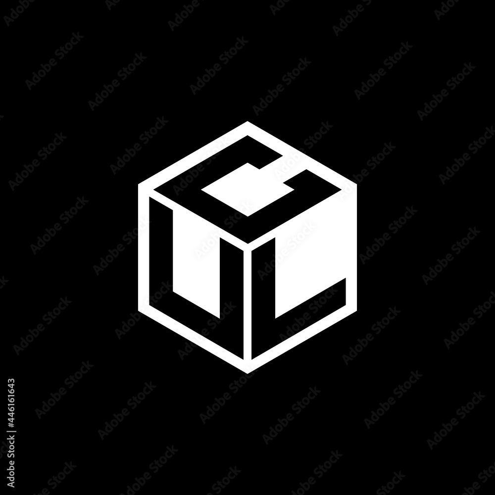 ULC letter logo design with black background in illustrator, vector ...
