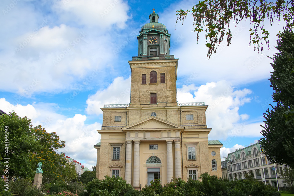 Gothenburg Cathedral in the heart of the city, Sweden. The neoclassical ...