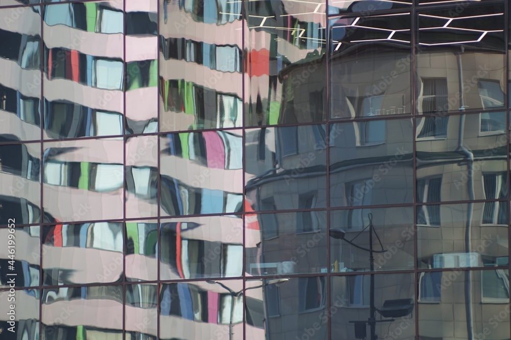 Geometric pattern. It is formed by parts of the facades of city ...