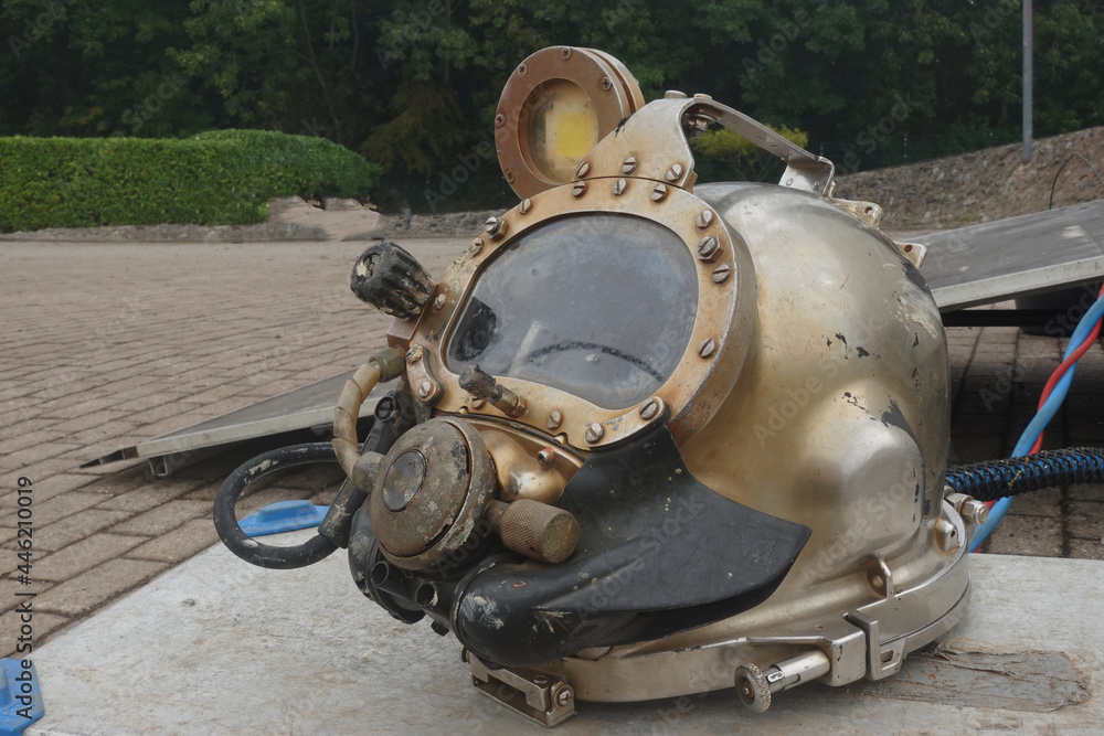 Stainless Steel Commercial Divnh Helmet Offshore Stock Photo | Adobe Stock