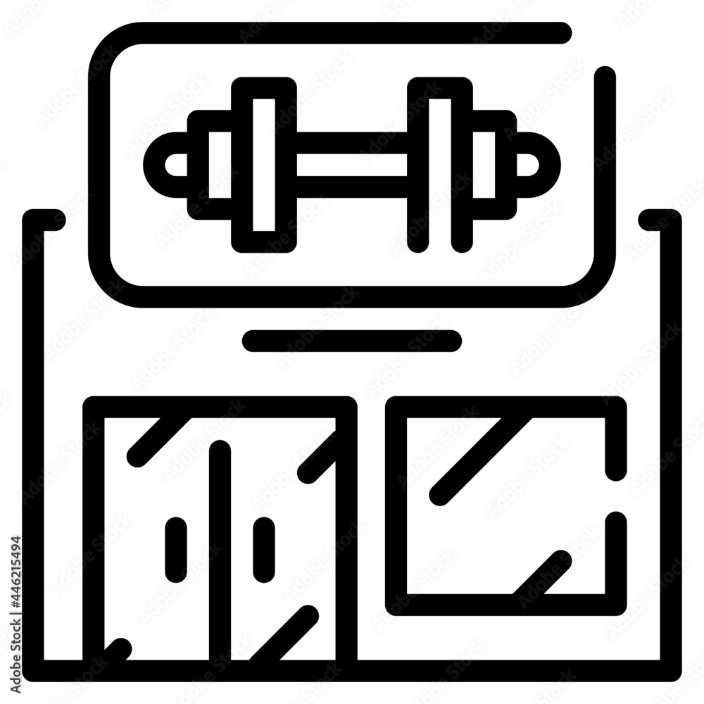 gym outline icon Stock Vector | Adobe Stock