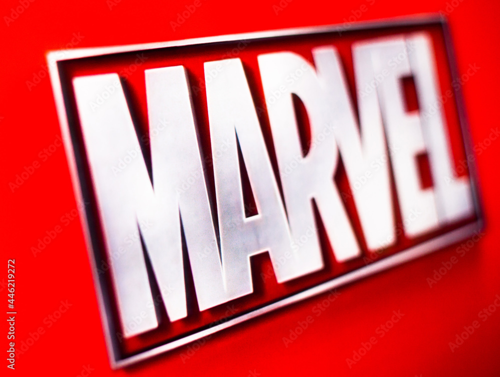 Marvel logo on the screen. Stock Photo | Adobe Stock
