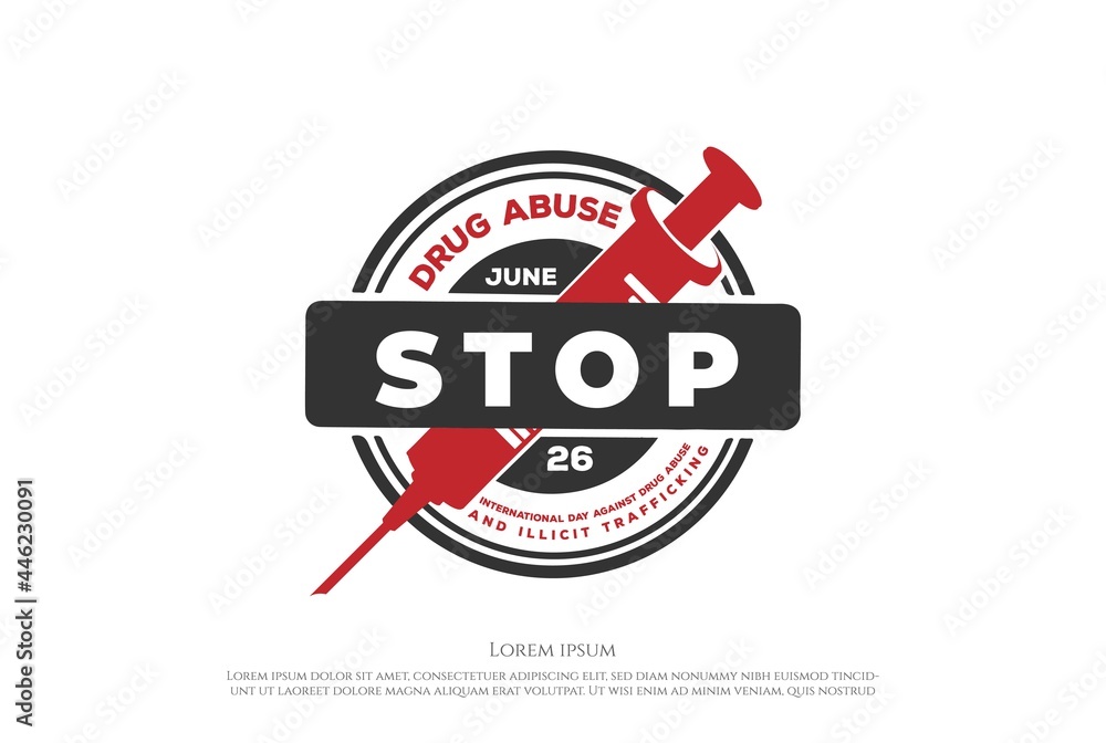 Circular Syringe for International Day Against Drug Abuse and Illicit ...