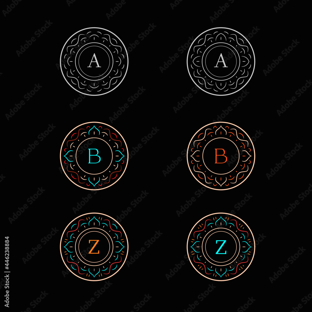 Vintage and classic logo frame with line art style Stock Vector | Adobe ...