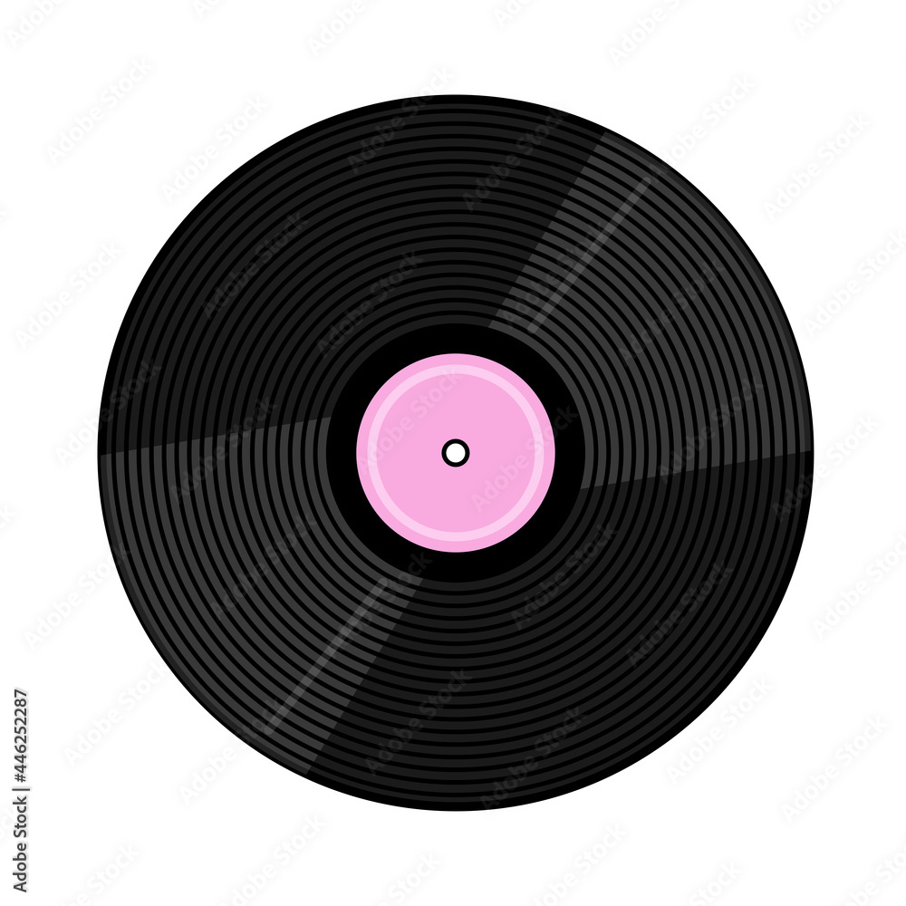 Vinyl plate disc. Vector illustration isolated on white background ...
