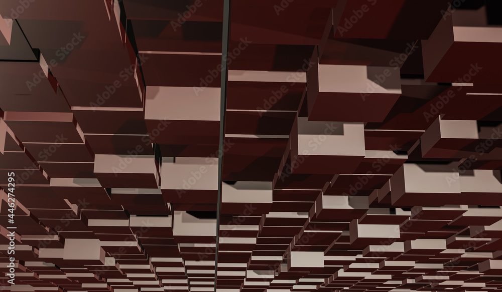 3D square shape placed on a flat surface with different perspectives ...