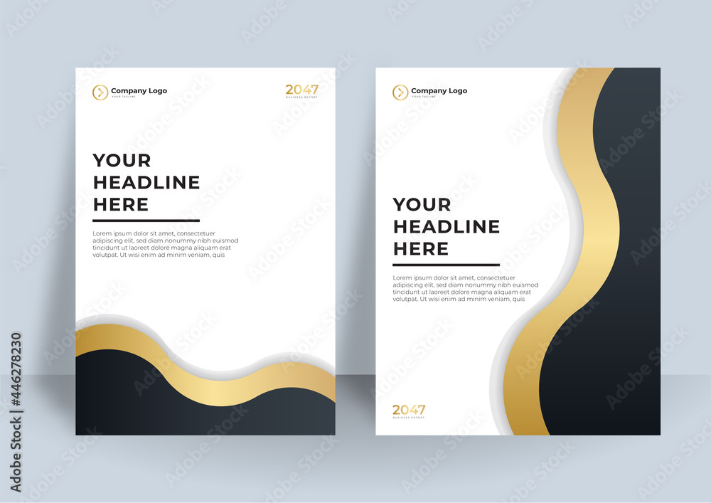 Modern white gold black cover template background for business. Modern ...