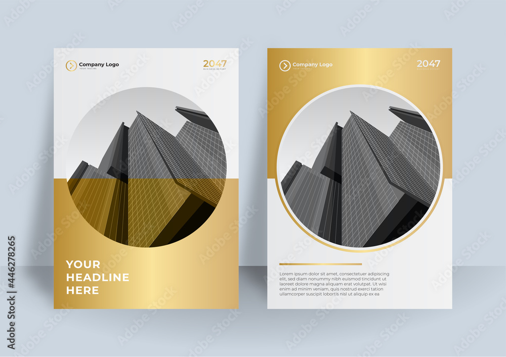 Modern white gold black cover template background for business. Modern ...