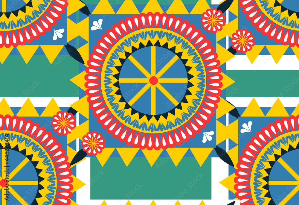 Seamless pattern in style carretto siciliano. Sicilian repeating ...