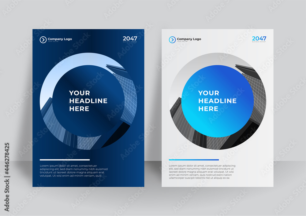 Blue white abstract cover template background. Brochure template layout ...