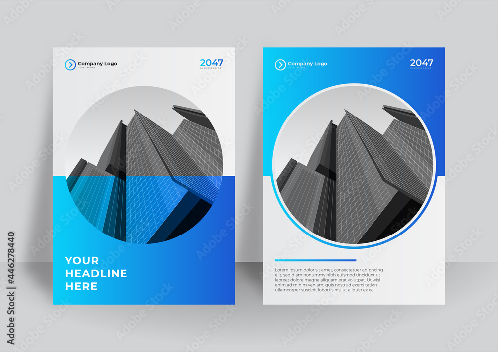 Blue white abstract cover template background. Brochure template layout ...