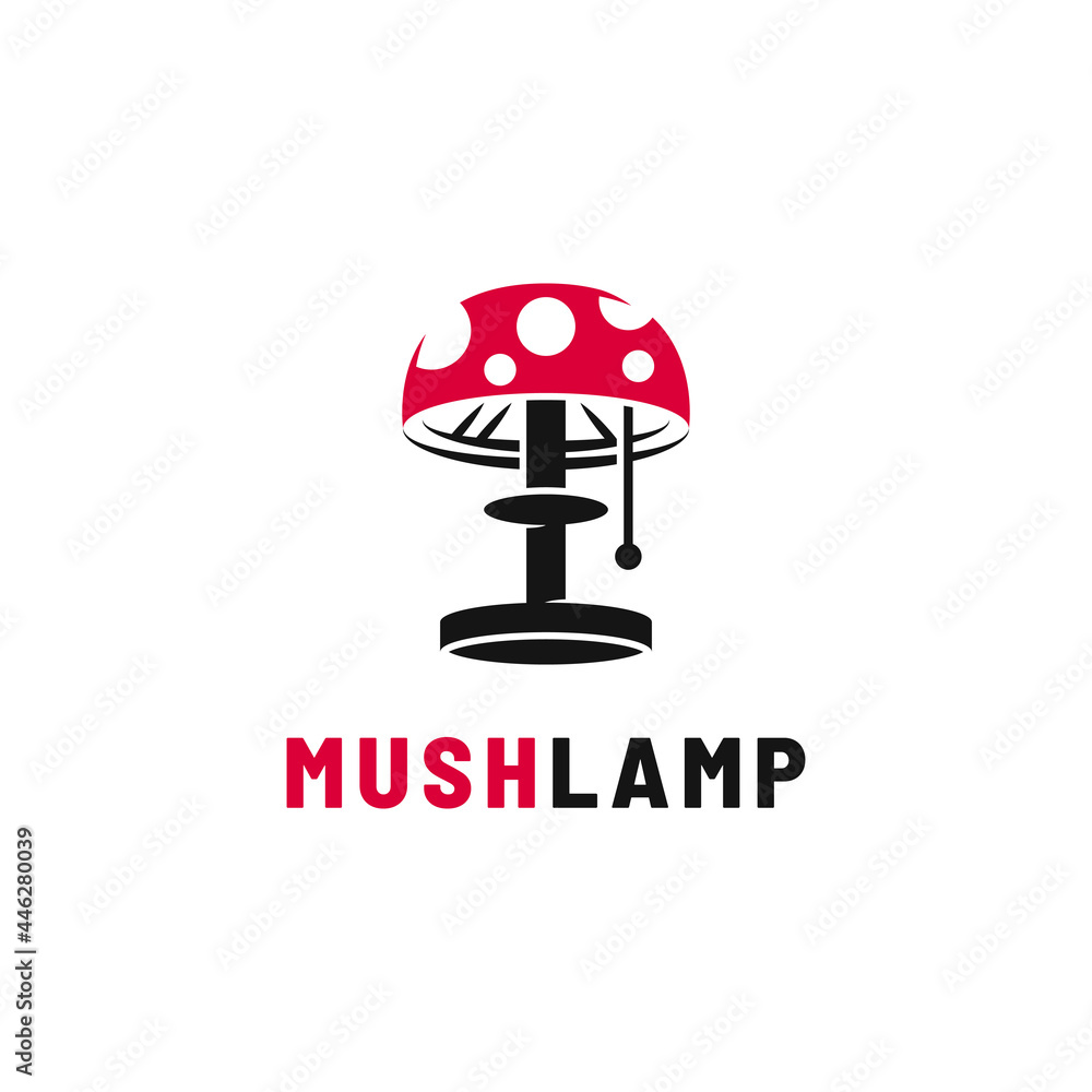 Modern logo of a mushroom with lamp, Insulated on white background ...