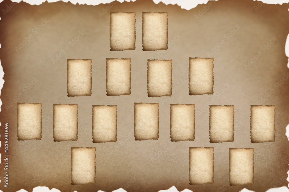 Family tree with empty frames for photos in vintage style, illustration ...