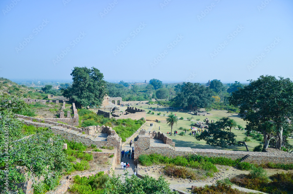Ruins of 17th century Bhangarh Fort at Alwar Village in Rajasthan ...