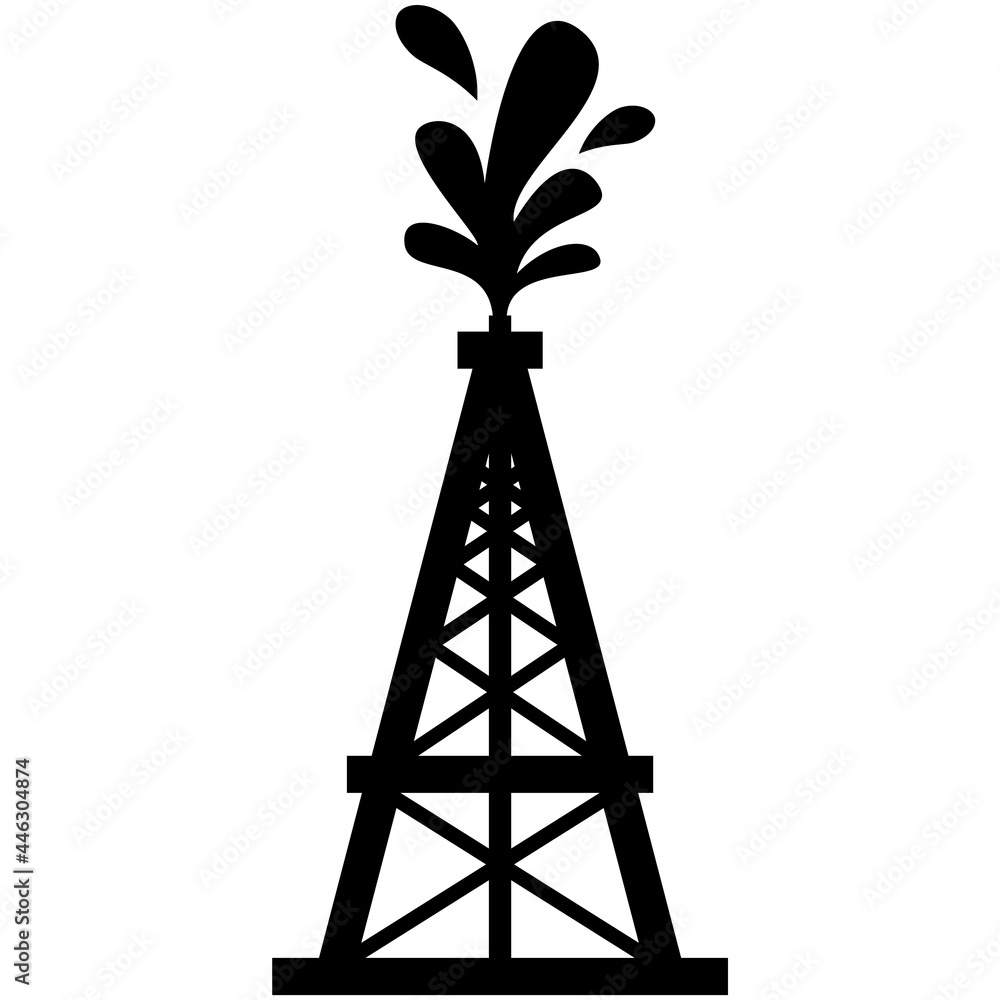 Oil rig vector gas platform industry icon silhouette Stock Vector ...