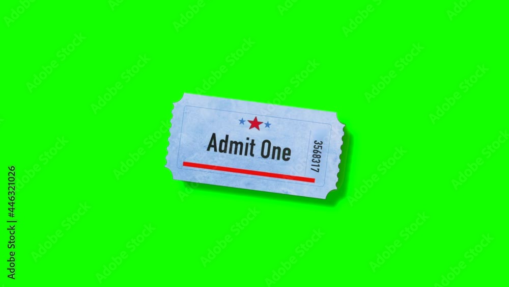 Animated admission ticket green screen Stock 비디오 | Adobe Stock