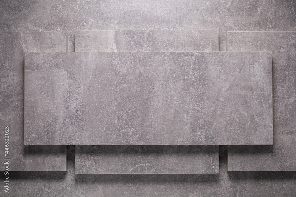 Abstract grey background texture at table or wall. Front view of gray ...