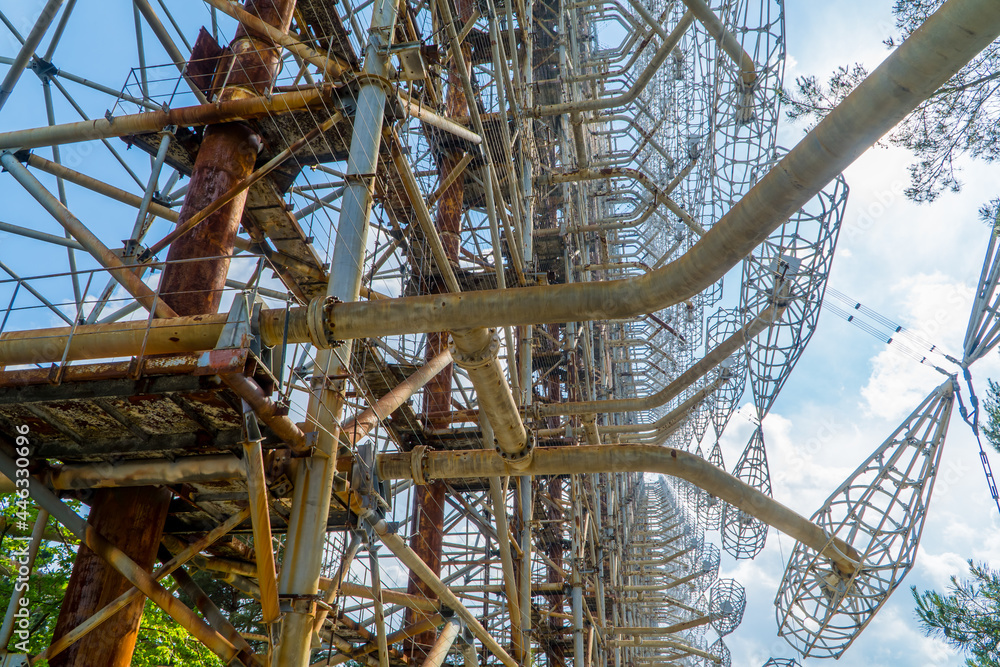 Below the abandoned Soviet Duga over the horizon radar inside the ...