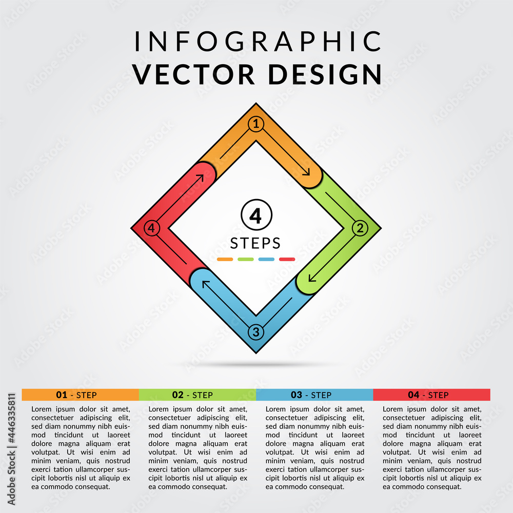 4 steps infographics presentation design template. 4 steps simple and ...