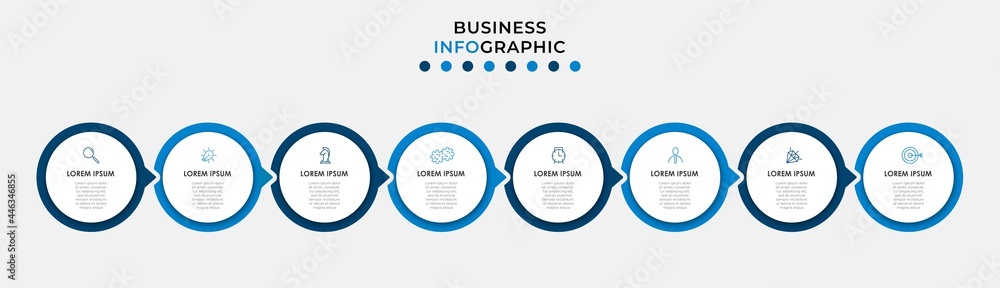 Vector Infographic design illustration business template with icons and ...