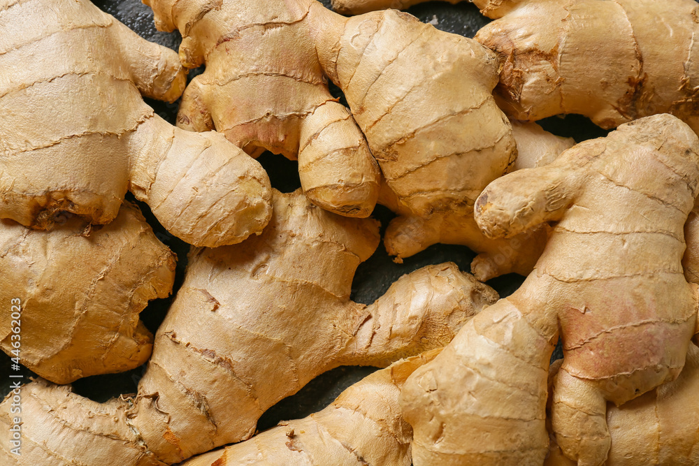 Many fresh ginger as background, closeup Stock Photo | Adobe Stock