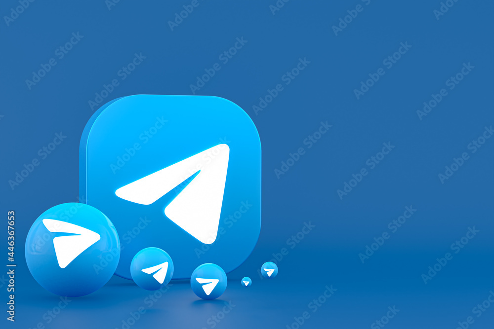 telegram minimal logo 3d rendering close up for design background ...
