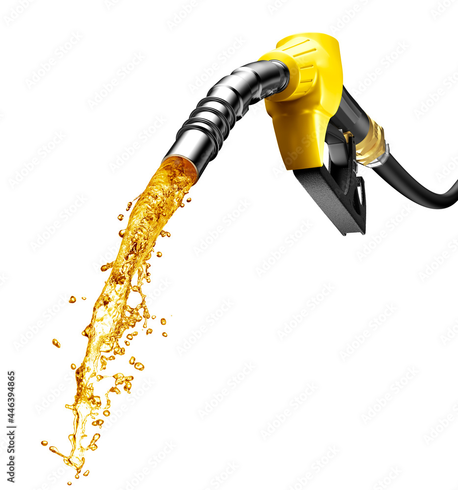 Gasoline gushing out from petrol pump nozzle Stock Illustration | Adobe ...