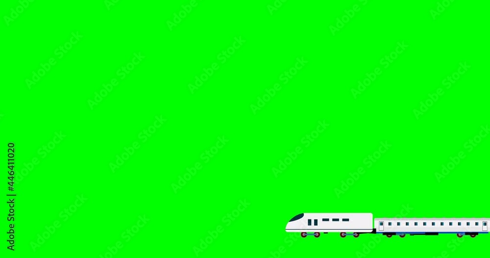 Train animation green screen background. cartoon 2D animation. Cartoon ...