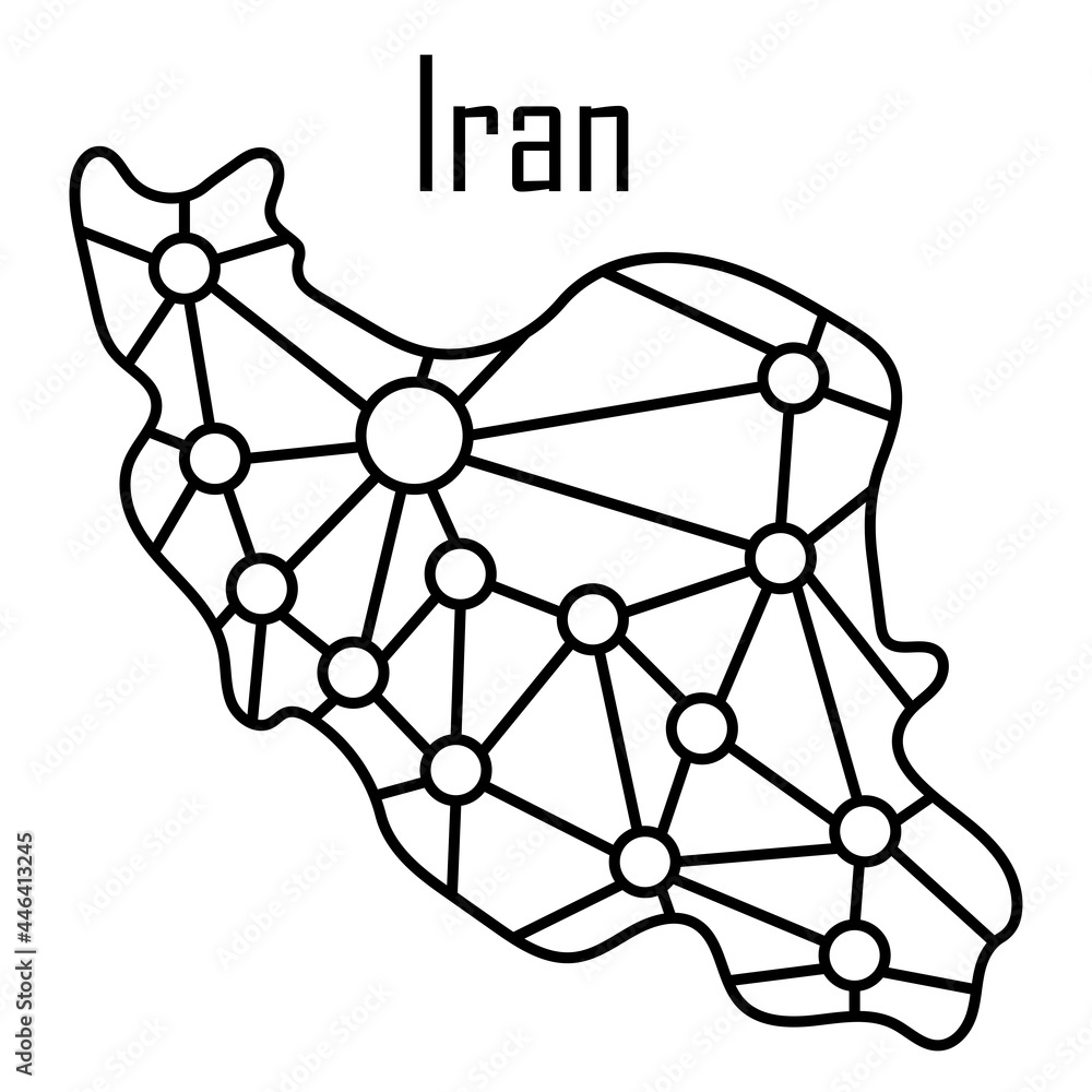 Iran map icon, vector illustration in black isolated on white ...