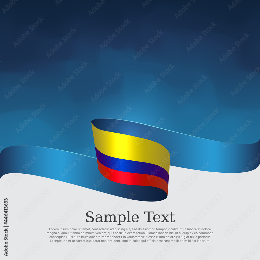 Colombia flag background. Colombian flag wavy ribbon on blue white ...