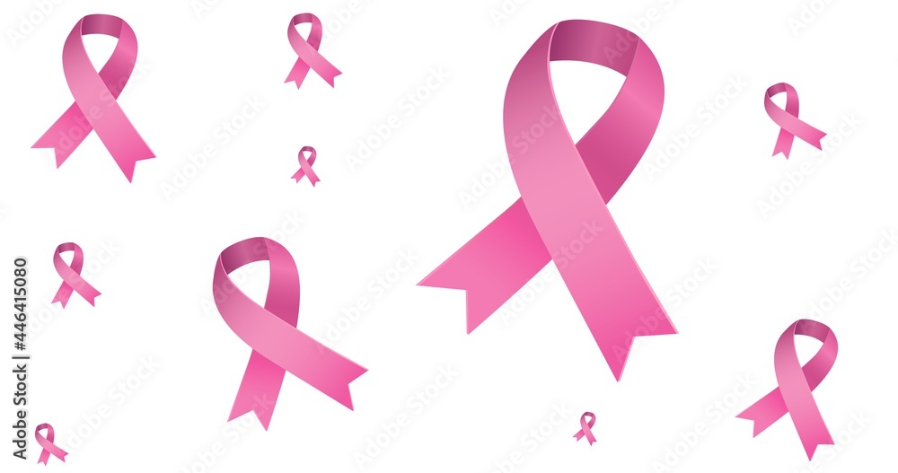 Composition of multiple pink ribbon logo on white background Stock ...