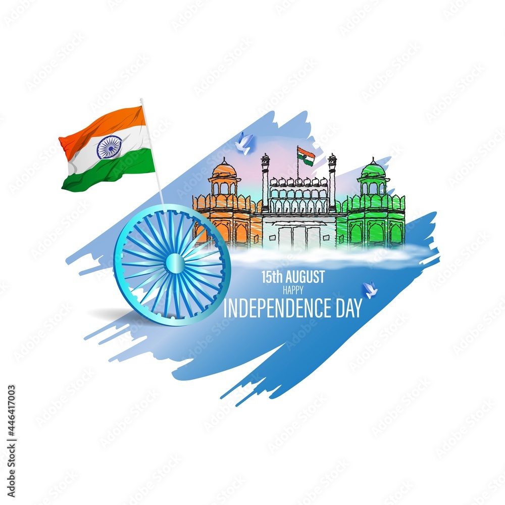 vector illustration for Indian independence day-15 august Stock Vector ...